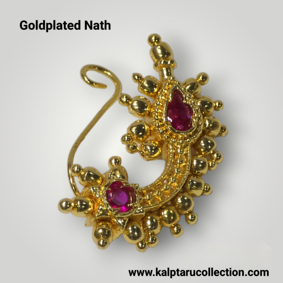 Goldplated, Pearl & Diamond Nath Designs | Kalptaru Collection